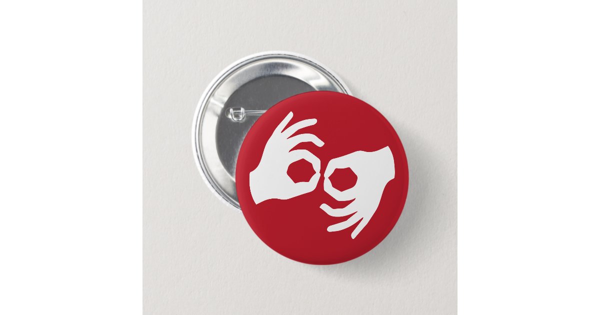 Sign language interpretation symbol button | Zazzle