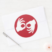 Sign language interpretation symbol classic round sticker | Zazzle