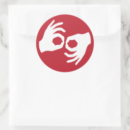 Sign language interpretation symbol classic round sticker | Zazzle