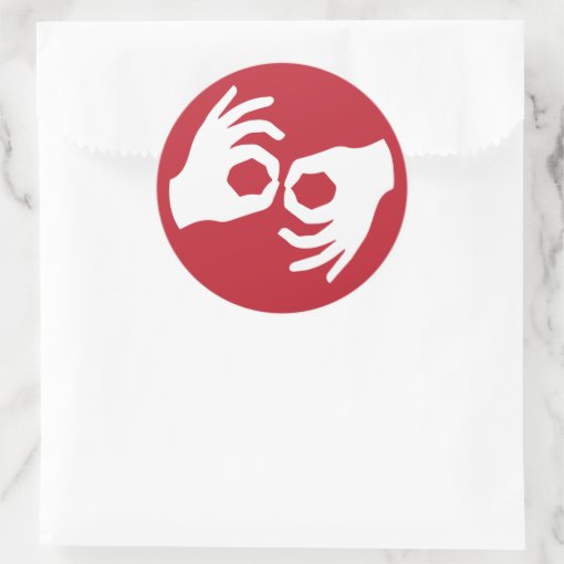 Sign language interpretation symbol classic round sticker | Zazzle
