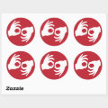 Sign language interpretation symbol classic round sticker | Zazzle