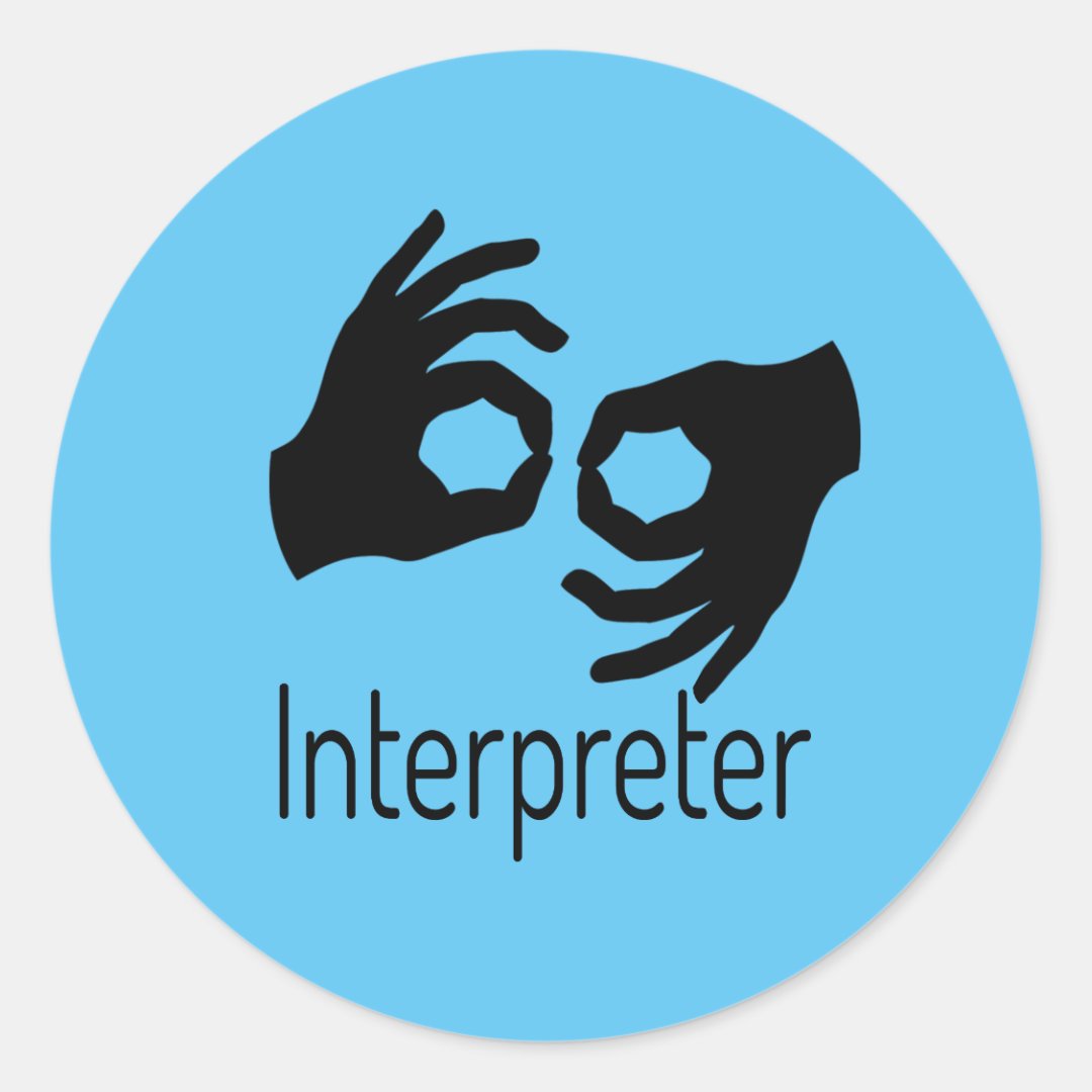 Sign Language Interpreter Classic Round Sticker | Zazzle