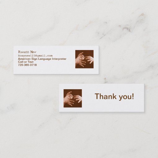 Sign Language Interpreter Mini Business Card | Zazzle