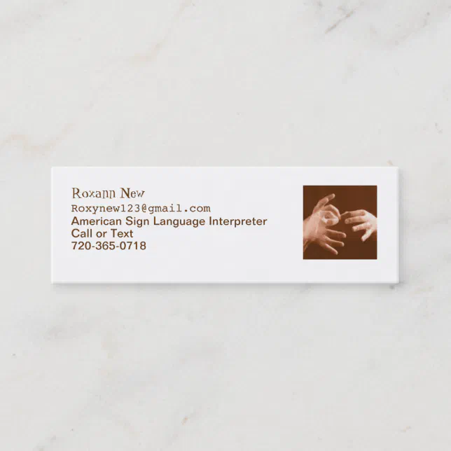 Sign Language Interpreter Mini Business Card | Zazzle