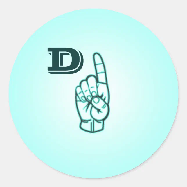 Sign Language Letter D Small Stickers by Janz | Zazzle