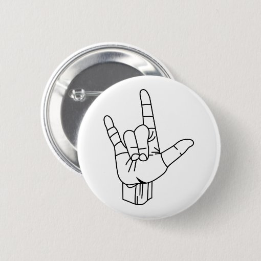 Sign Language Outline Button | Zazzle