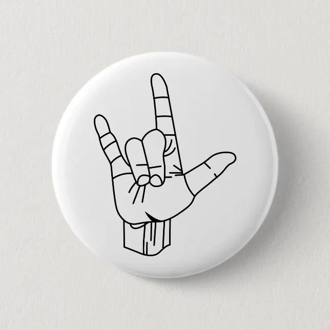 Sign Language Outline Button | Zazzle