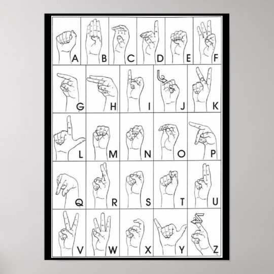 SIGN LANGUAGE poster | Zazzle.com