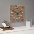 Sign Language -Rusty Square Wall Clock | Zazzle