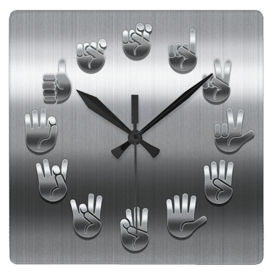 Sign Language -Stainless Square Wall Clock | Zazzle.com
