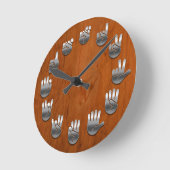 Sign Language -Woodgrain Round Clock | Zazzle