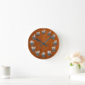 Sign Language -Woodgrain Round Clock | Zazzle
