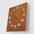 Sign Language -Woodgrain Square Wall Clock | Zazzle
