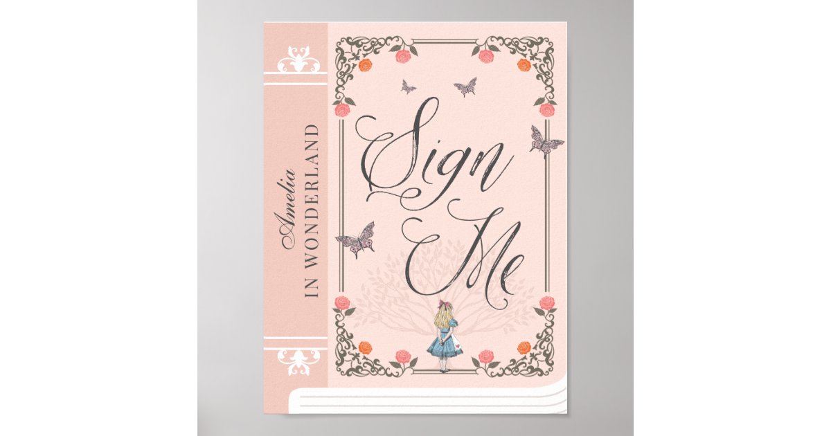 Sign Me | Vintage Alice In Wonderland Storybook | Zazzle