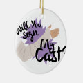 Sign My Cast Ceramic Ornament | Zazzle