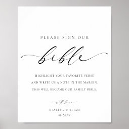 Sign Our Bible Wedding Guest Book | Zazzle