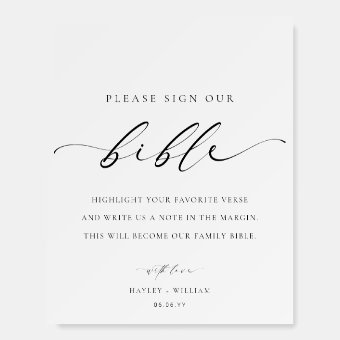 Sign Our Bible Wedding Guest Book | Zazzle