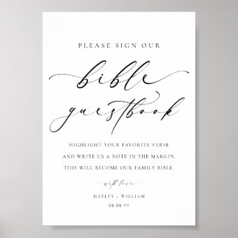 Sign Our Bible Wedding Guestbook | Zazzle
