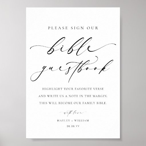 Sign Our Bible Wedding Guestbook | Zazzle