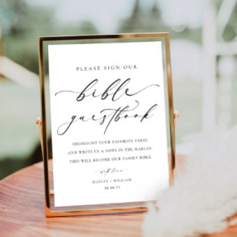 Sign Our Bible Wedding Guestbook | Zazzle