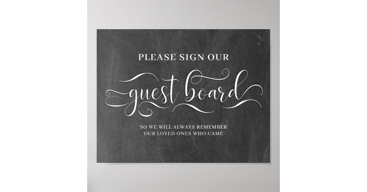 Sign Our Guest Board Wedding Sign | Zazzle