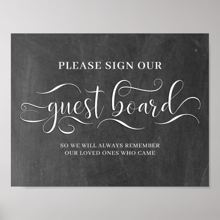 Sign Our Guest Board Wedding Sign | Zazzle.com