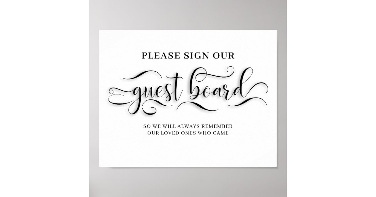 Sign Our Guest Board Wedding Sign | Zazzle