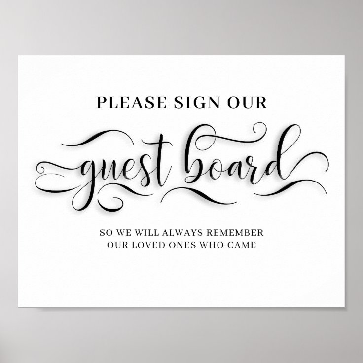 Sign Our Guest Board Wedding Sign | Zazzle