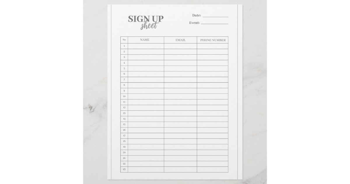 Sign up form template flyer | Zazzle