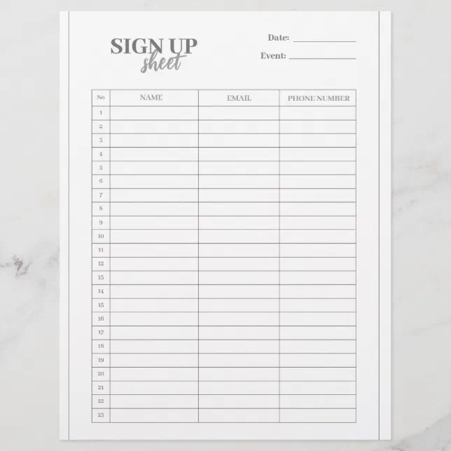 Sign up form template flyer | Zazzle