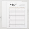 Sign up form template letterhead | Zazzle