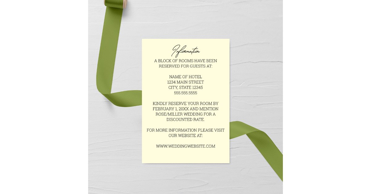 Signature Calligraphy Wedding Enclosure Card | Zazzle