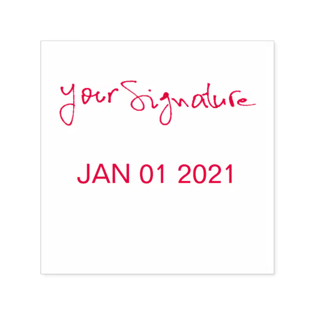 Signature Date Custom Self-inking Stamp | Zazzle