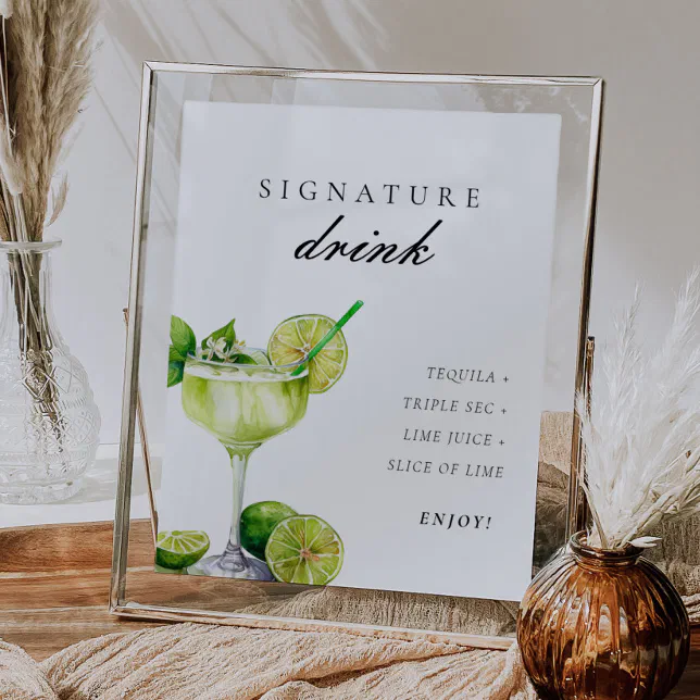 Signature Drink Margarita Bridal Fiesta Sign | Zazzle