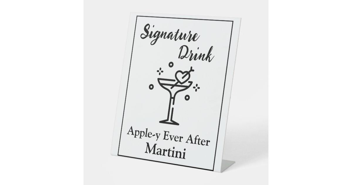 Signature Drink Sign for Wedding Bar Martini | Zazzle