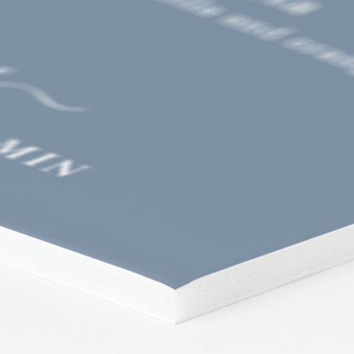 Signature Drinks Custom Dusty Blue Wedding Bar Foam Board | Zazzle