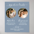 Signature Drinks Custom Photo Dusty Blue Wedding Poster | Zazzle