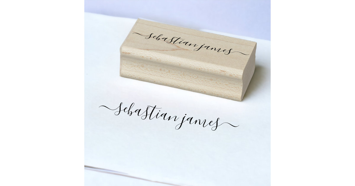Signature Elegant Personalized Rubber Stamp | Zazzle