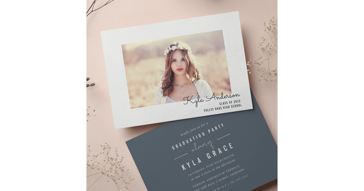Signature Frame | Photo Graduation Party Invitation | Zazzle