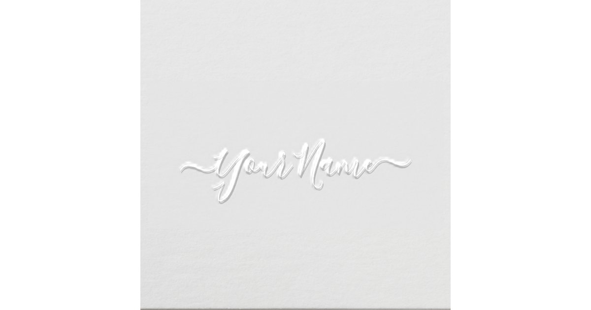 Signature Handwritten Script Family Name Embosser | Zazzle