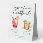 Signature Mocktails Summer Drinks Wedding Menu Table Tent Sign | Zazzle