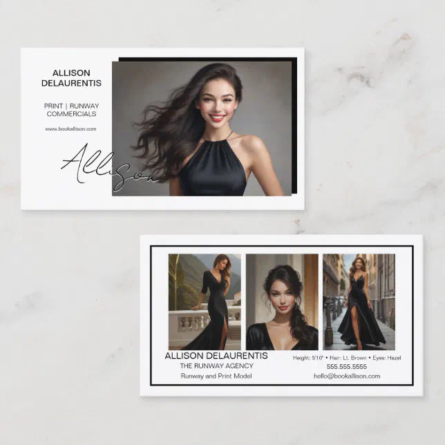 Signature Model Business Card | Mini Comp Cards | Zazzle