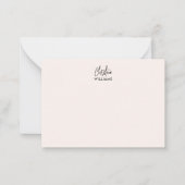 Signature Monogram Handwritten Script Blush pink Note Card | Zazzle
