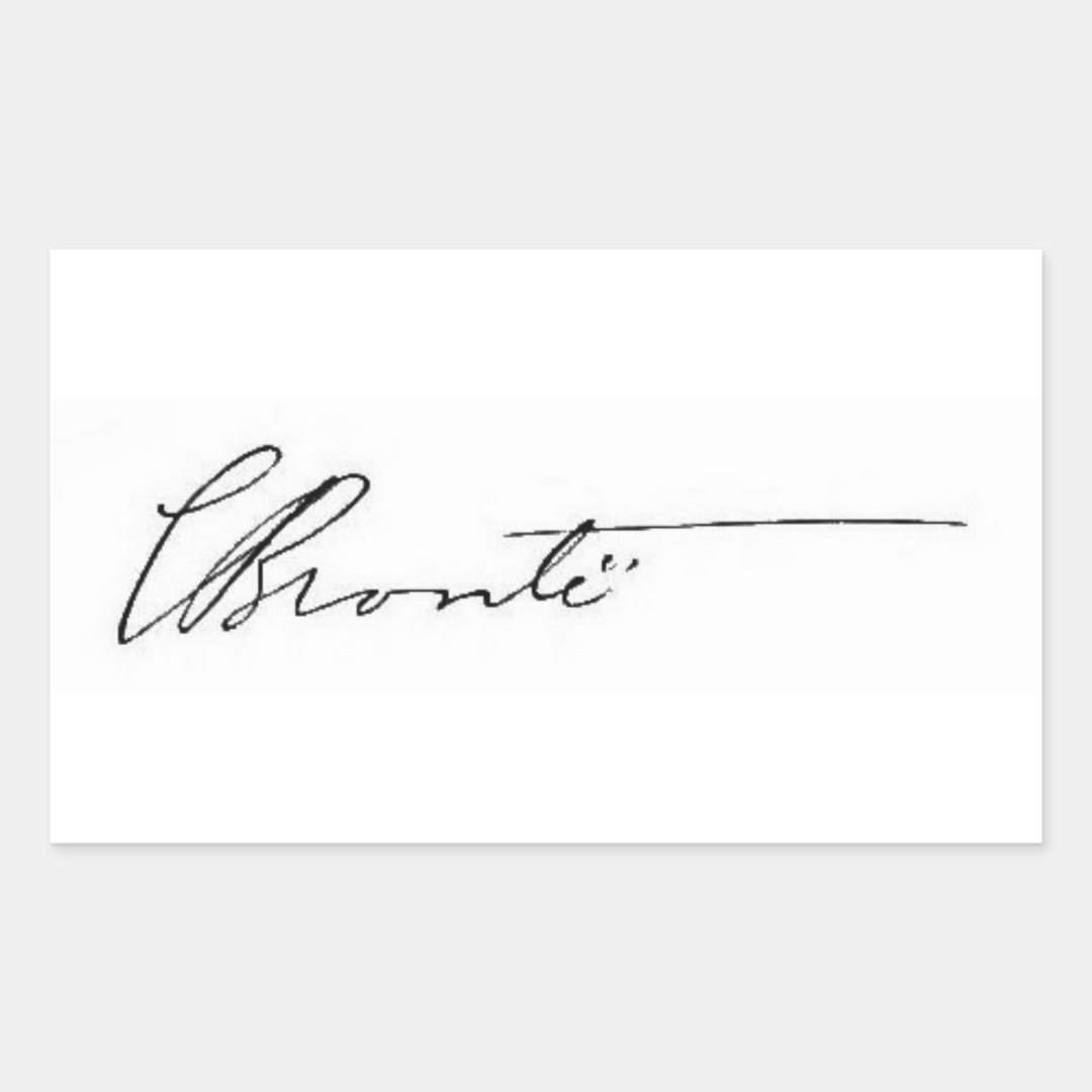 signature of Charlotte Brontë Rectangular Sticker | Zazzle