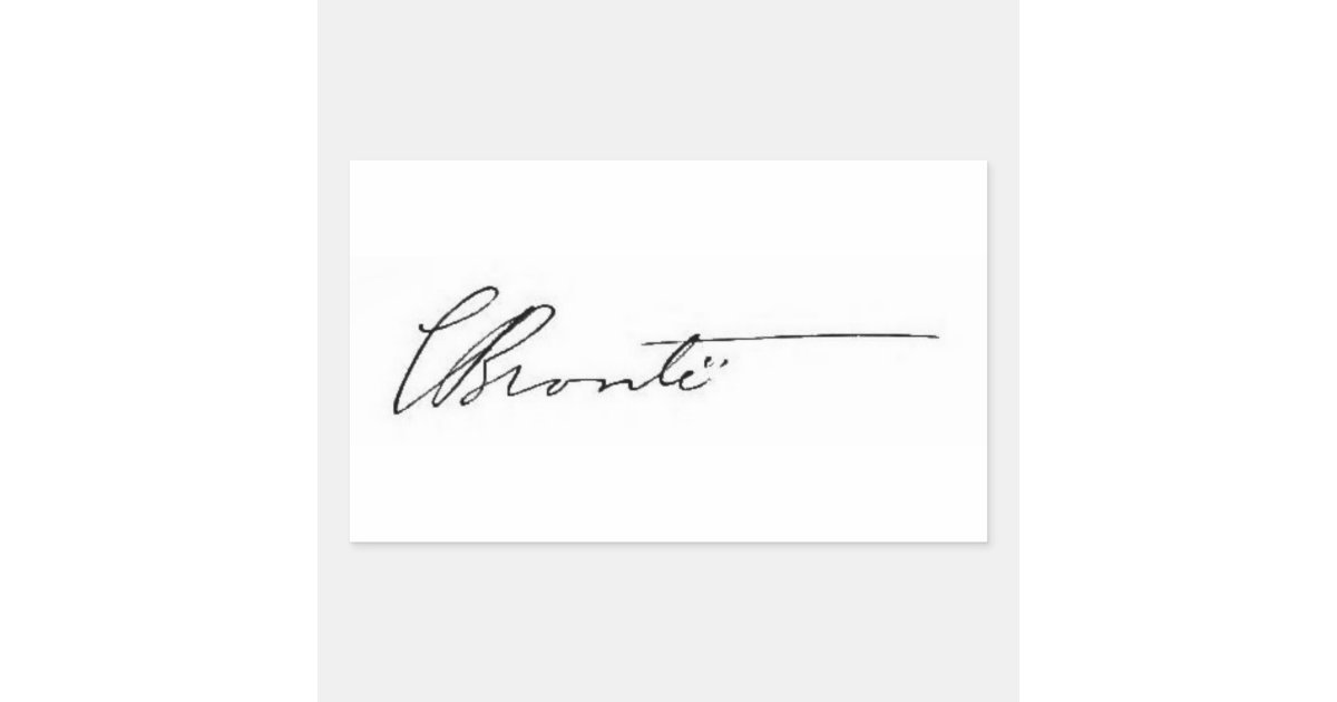 signature of Charlotte Brontë Rectangular Sticker | Zazzle