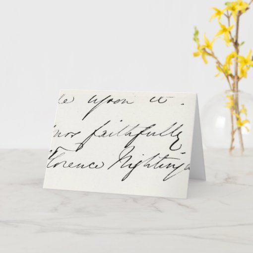 Signature of Florence Nightingale Card | Zazzle
