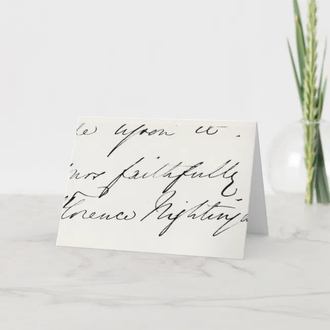 Signature of Florence Nightingale Card | Zazzle