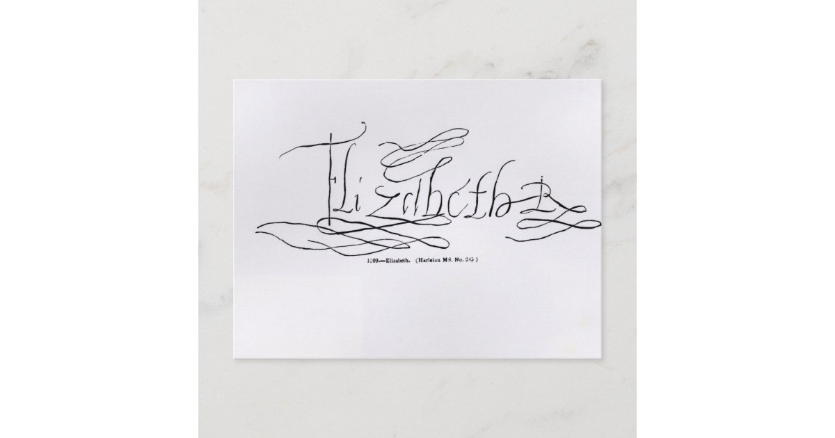Signature of Queen Elizabeth I Postcard | Zazzle