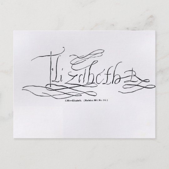 Signature of Queen Elizabeth I Postcard | Zazzle.com