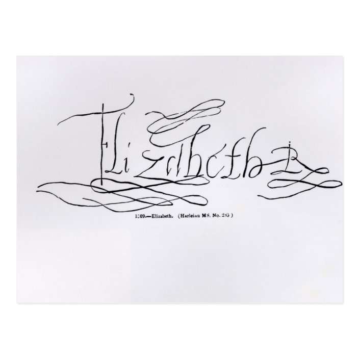 Signature of Queen Elizabeth I Postcard | Zazzle.com